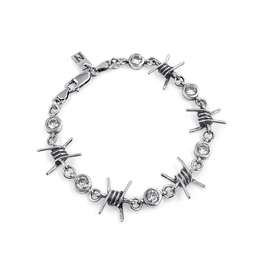 Handmade Barb Wire Silver Bracelet | Sterling Silver Barbed Wire ...