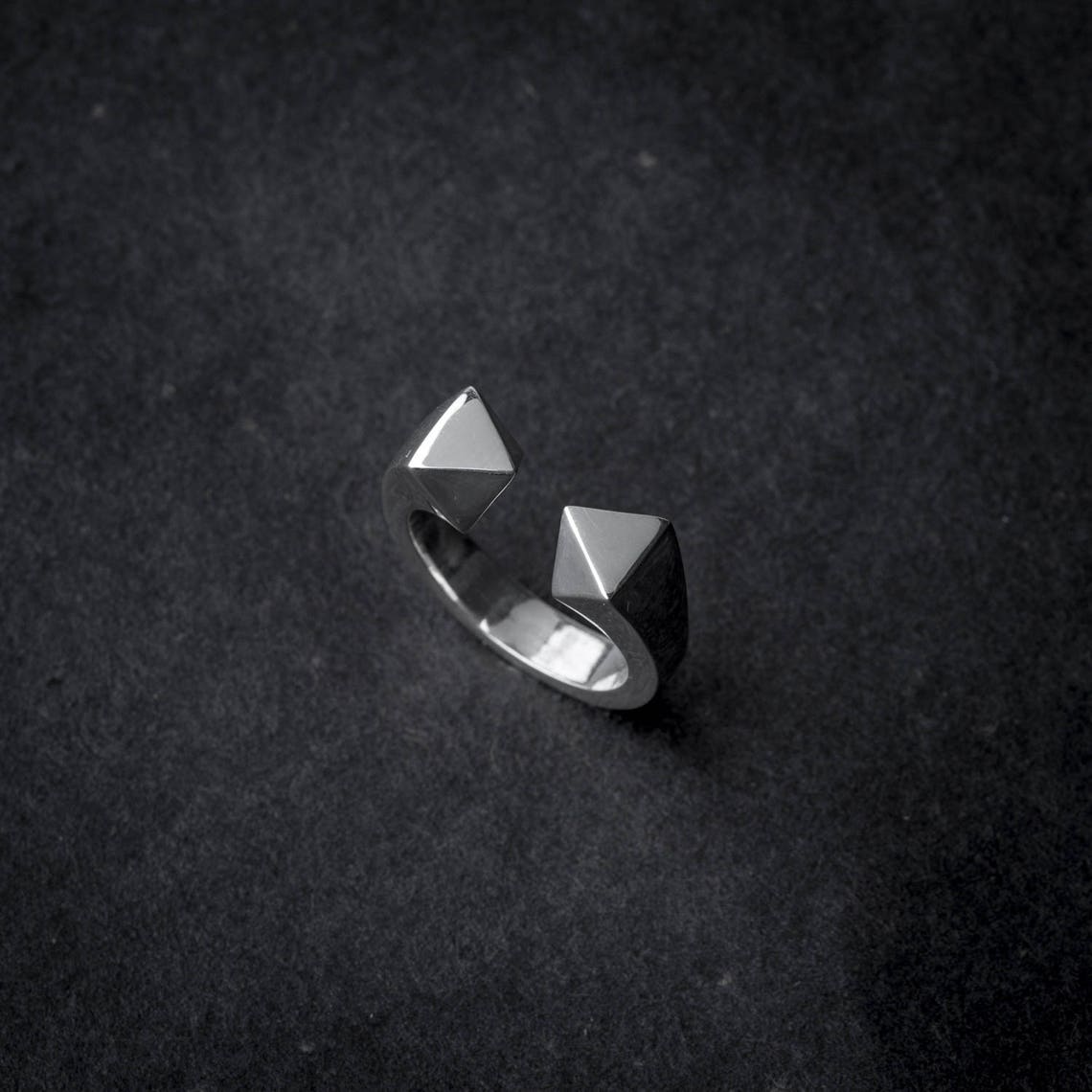 Pyramid Ring open ring silver cuff ring sterling silver | Etsy