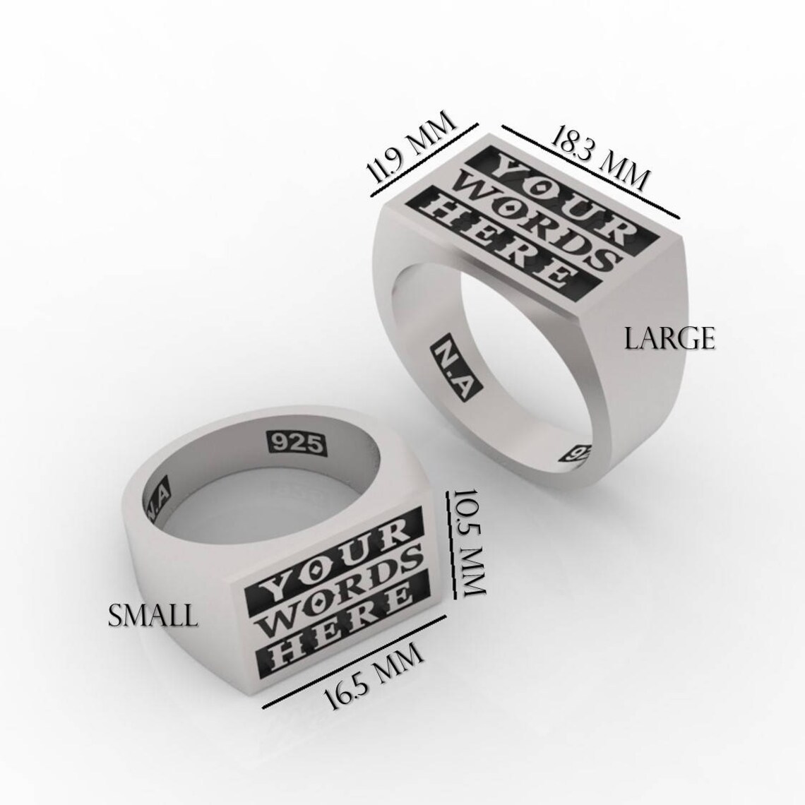 Custom Silver Ring personalized silver ring personalized | Etsy