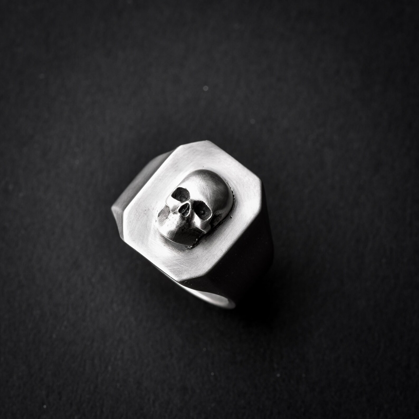 Skull Signet Ring Silver Skeleton Ring 3D Skull Silver - Etsy