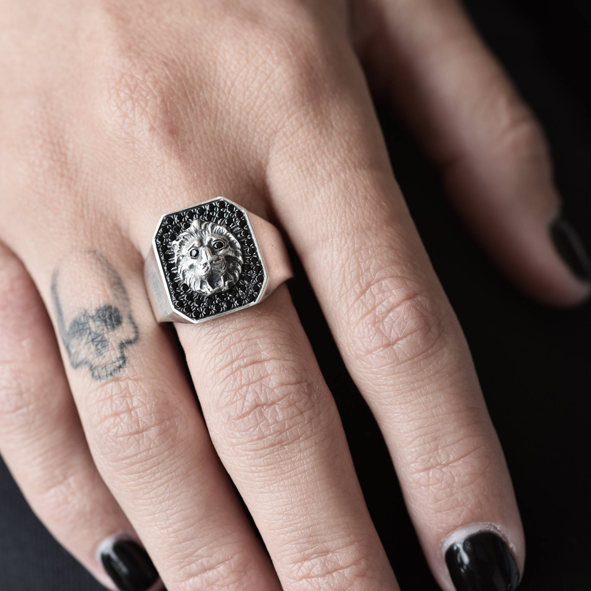 Lion Octagon Stamp Ring Lion Ring Statement Ring Lion - Etsy Israel