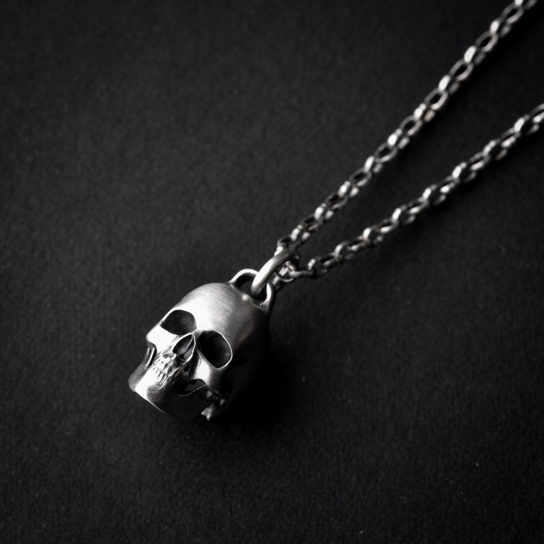 Skull Necklace Sterling Silver Silver Skull Skull - Etsy