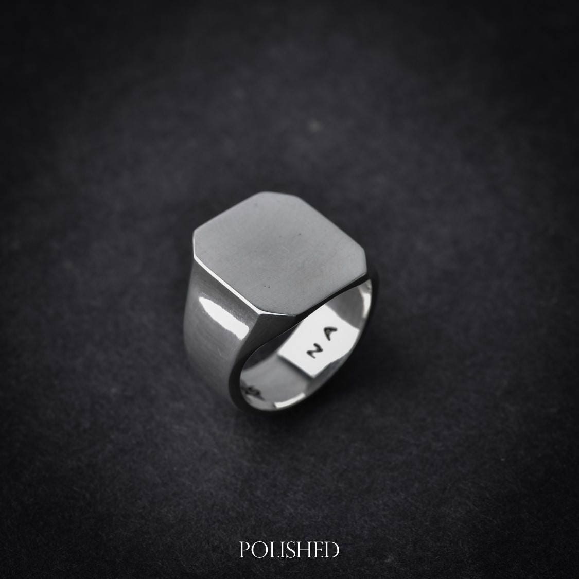 Octagon Sterling Silver Signet Ring signet ring octagon | Etsy