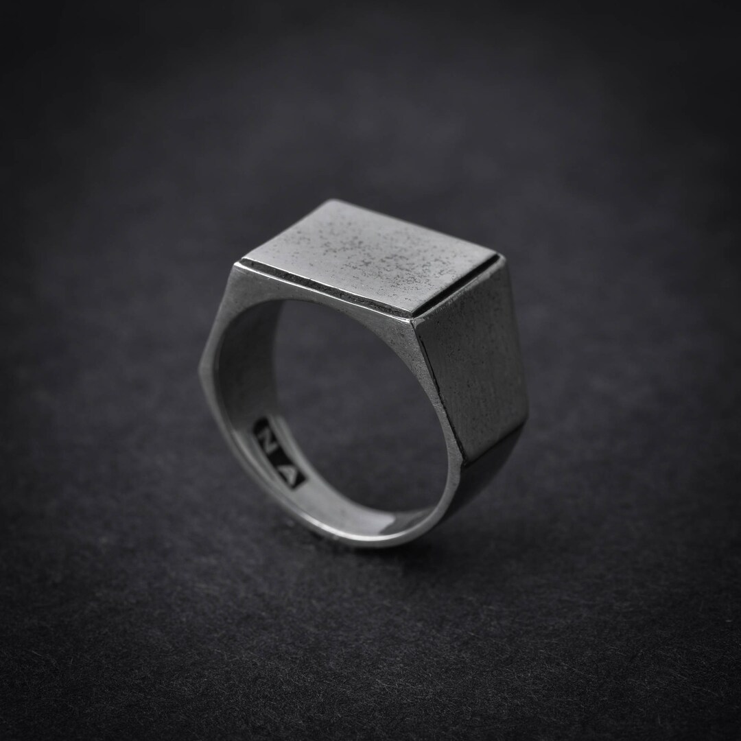 Sterling Silver Signet Ring | Signet Ring | Stamp Ring | Rectangle ...
