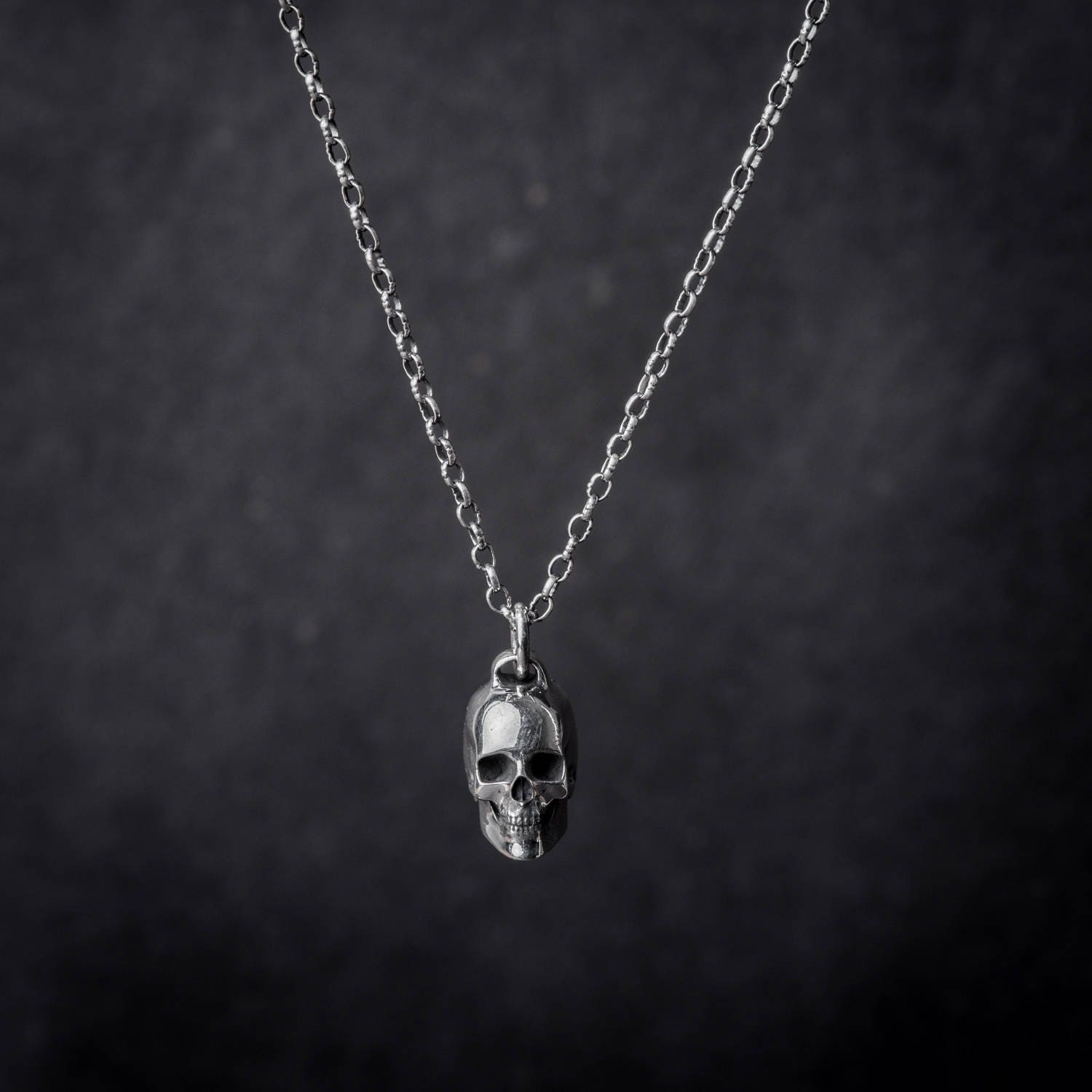 Skull Necklace | Sterling Silver | Silver Skull | Skull Pendant ...