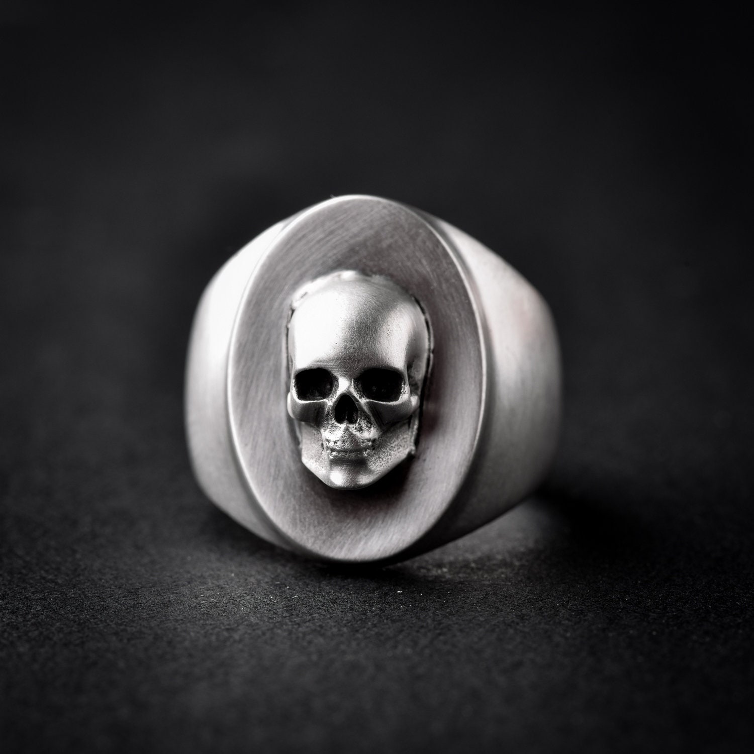Skull Signet Ring silver skeleton ring 3D skull silver | Etsy