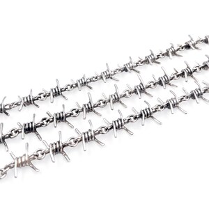 Barbed Wire Sterling Silver Bracelet | Handmade Barb Wire Silver ...