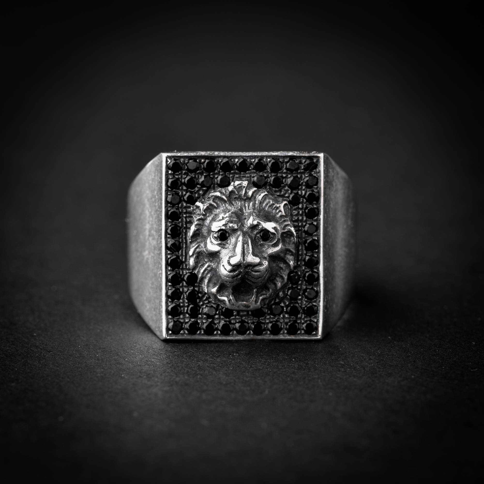 Rectangle Lion Signet Ring Lion Ring Statement Ring Lion | Etsy