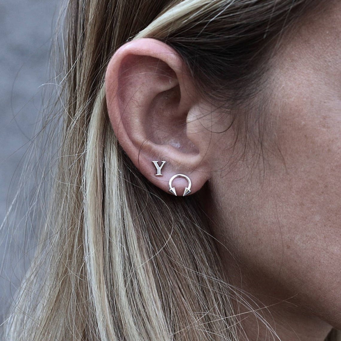 Silver Stud Septum Earring Spike Barbell Body Piercing - Etsy