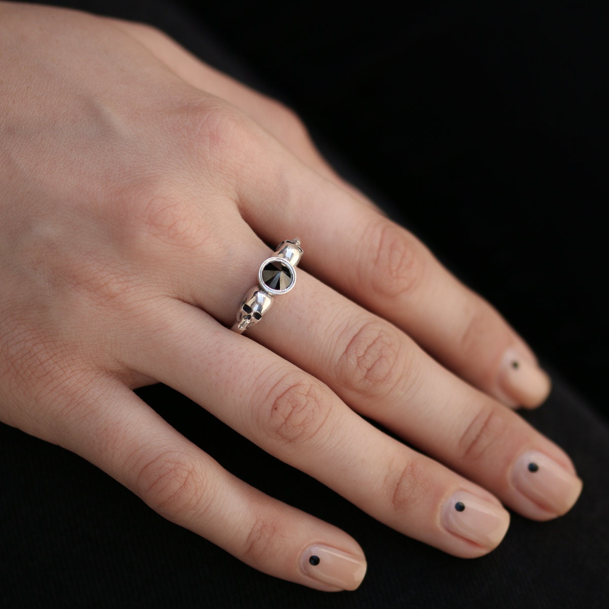 Skull Ring With Stone | Steampunk Ring | Handmade Skull | Alternative ...