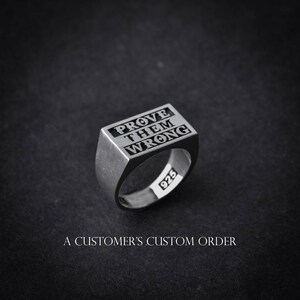 Custom Silver Ring Personalized Silver Ring Personalized Signet Word ...