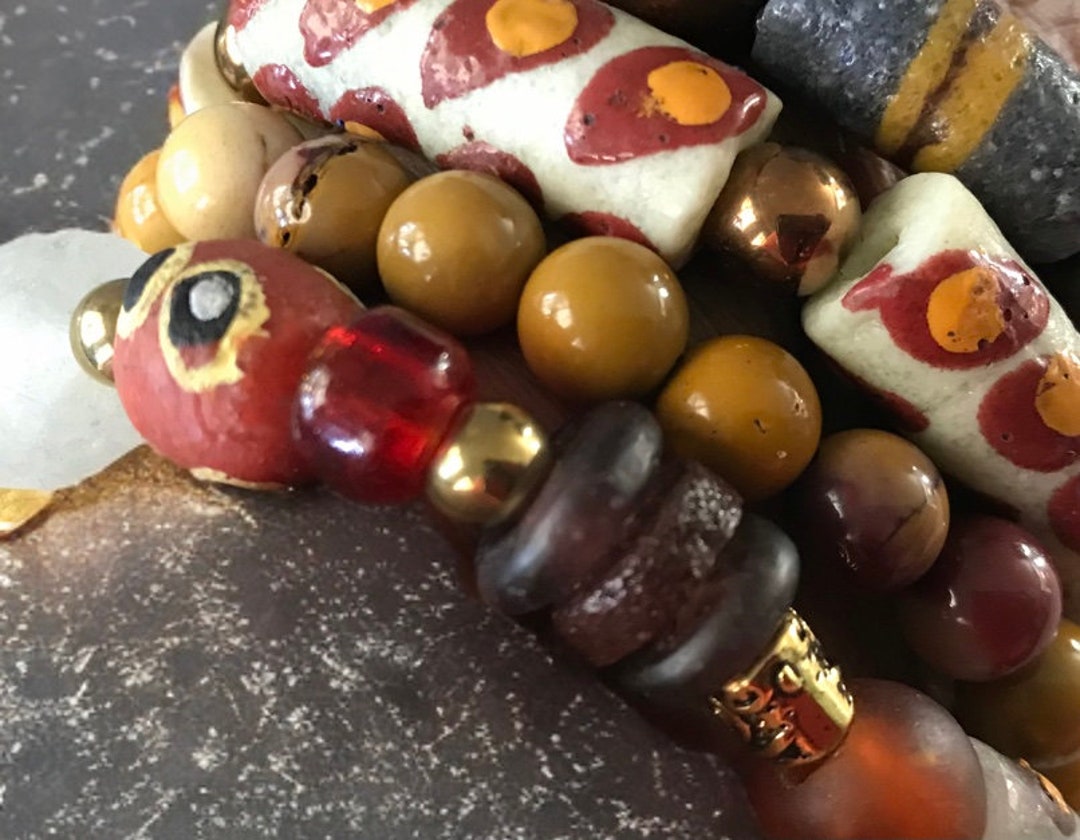 Tribal Stacked Bracelet Set 4 Tribal Stacked Bracelets Arm Candy - Etsy