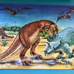 Vintage Jigsaw Puzzle Dinosaurs 1980s T-rex Tyrannosaurus Dinosaur Toy ...