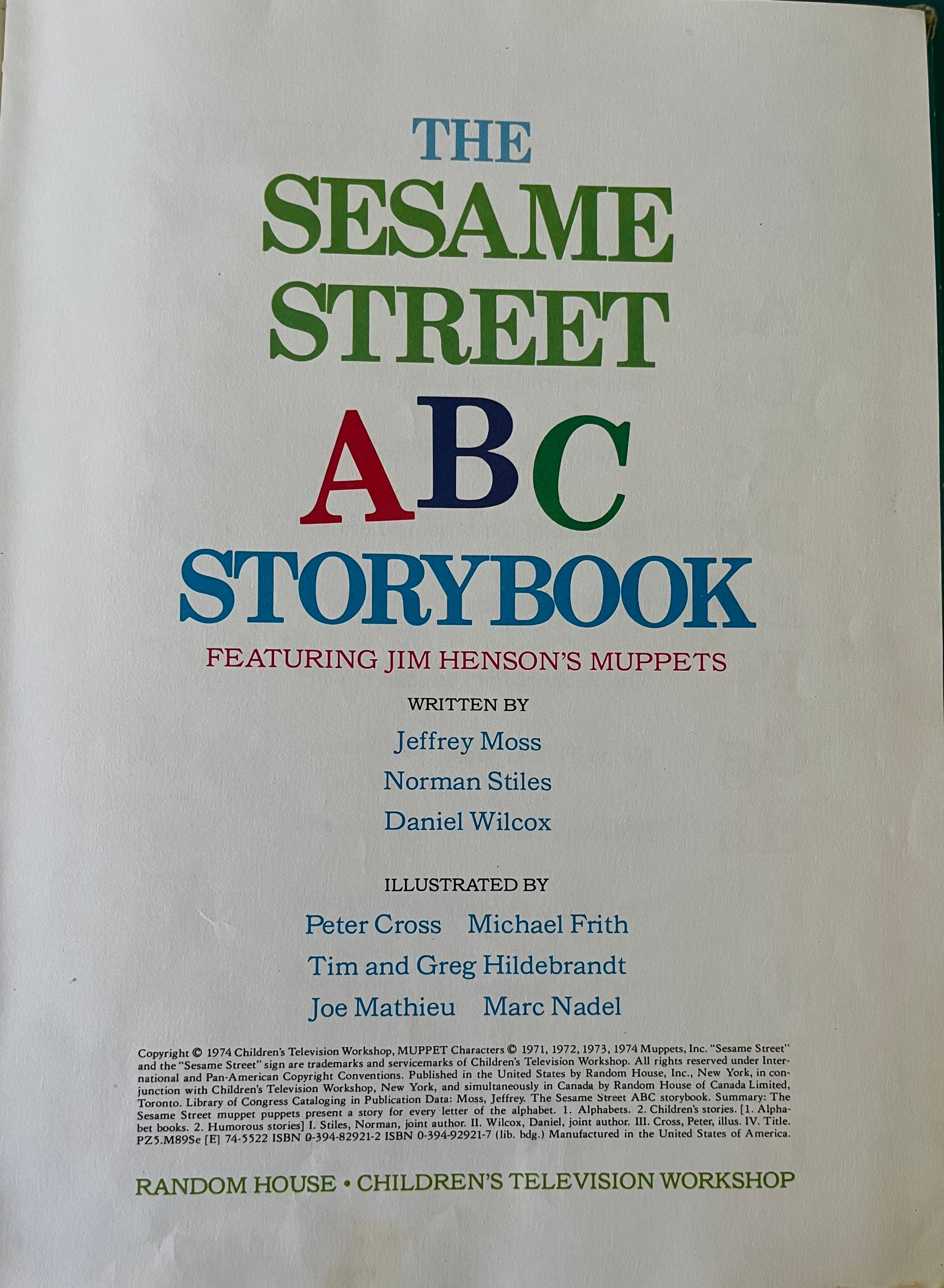 Vintage Sesame Street ABC Storybook 1974 Sesame Street Book - Etsy