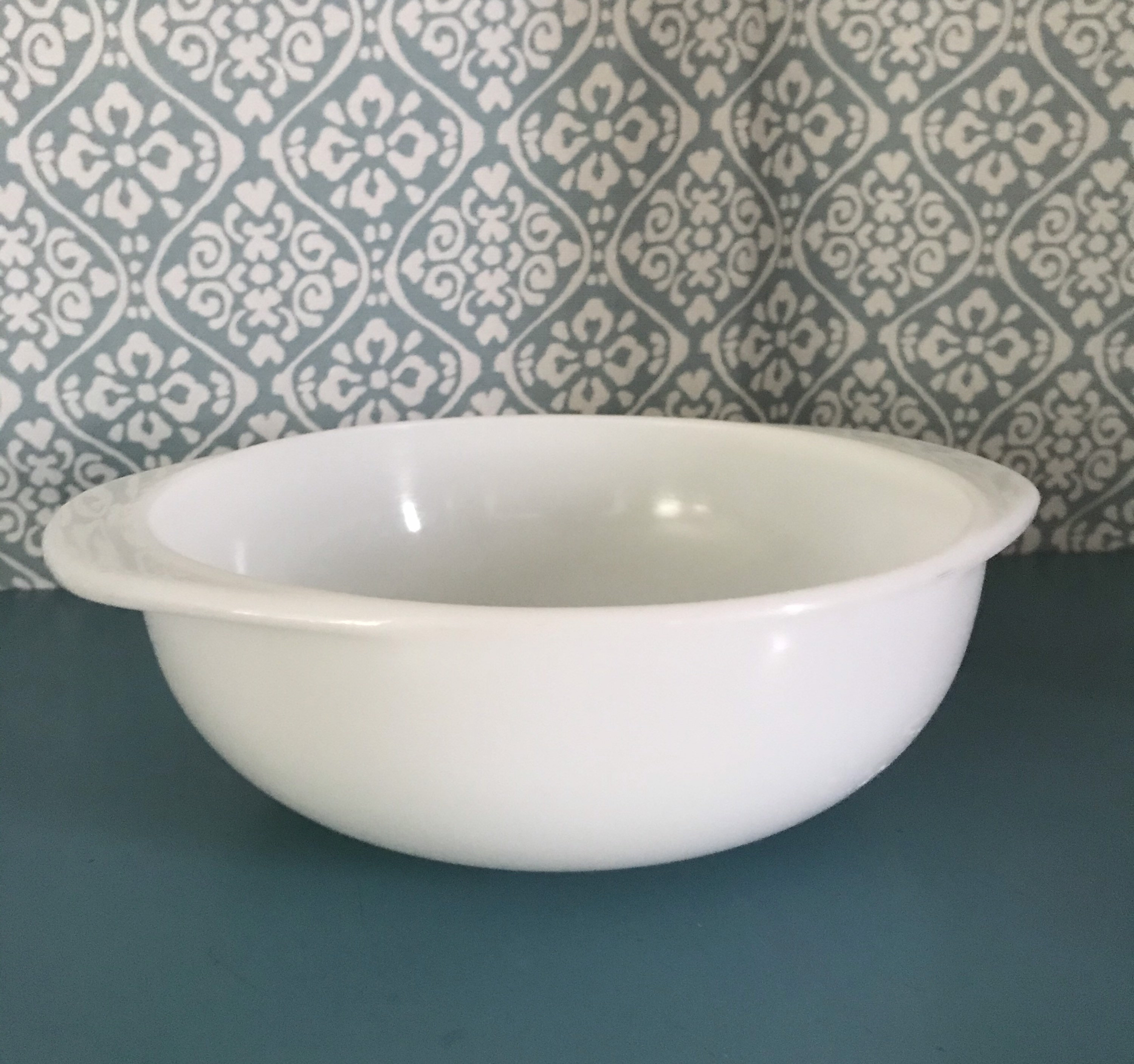 Vintage Pyrex opal 023 casserole dish, small round casserole dish white ...