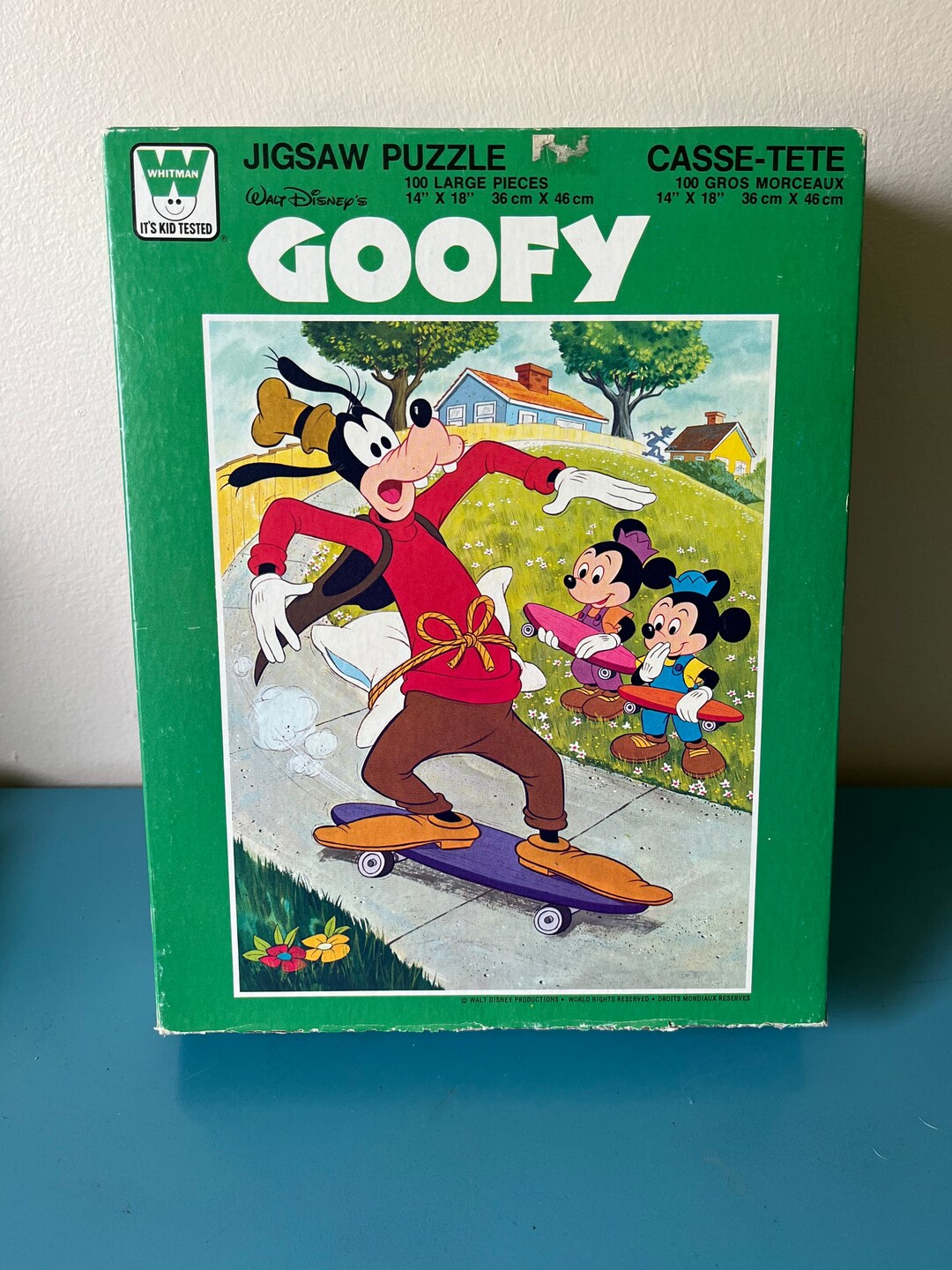Vintage Goofy Jigsaw Puzzle, Skateboard Puzzle Vintage Disney 100 Piece ...