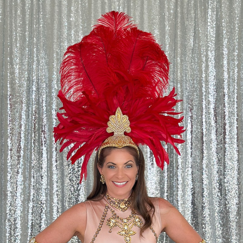 Red Mardi Gras Head Piece - Etsy