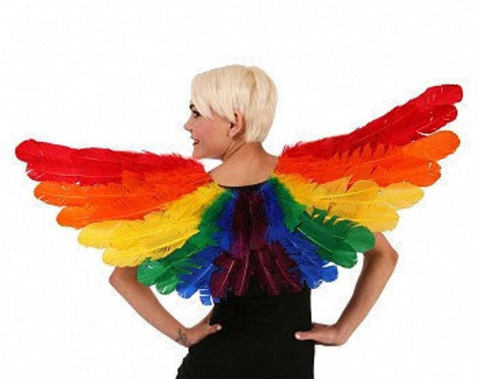 Rainbow PRIDE Feather Wings Carnival Costume Festival Wings, LGBTQ ...
