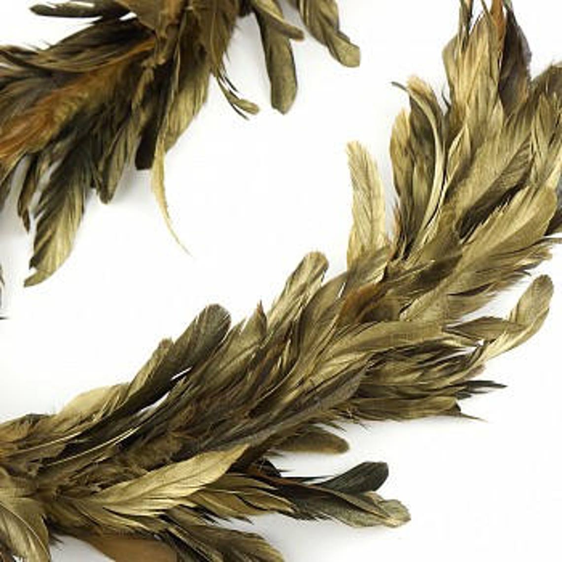 Decorative Gilded Metallic Gold Feather Garland for | Etsy