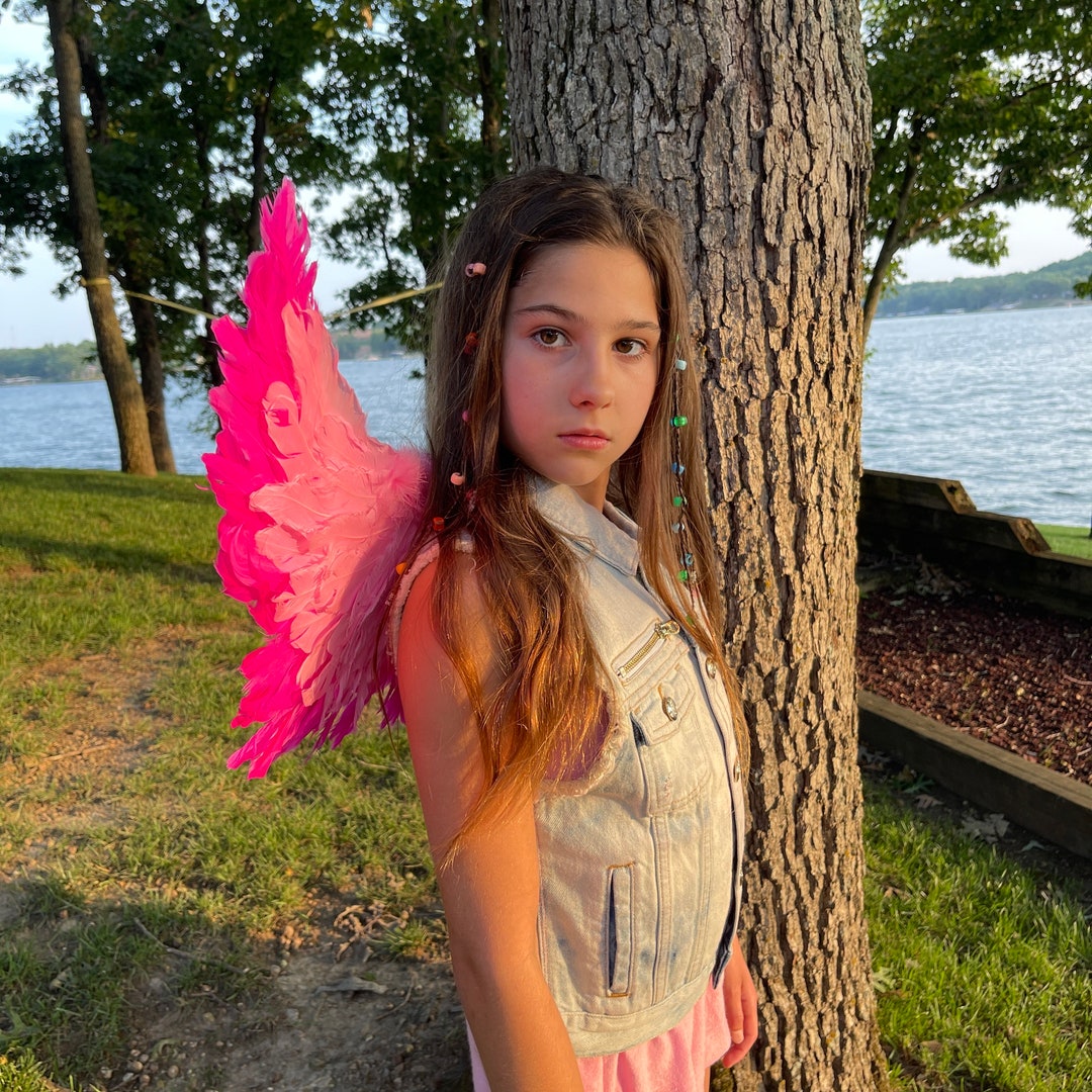 Pink Cherub Costume Feather Angel Wings, Angel Wings for Adults Teens ...