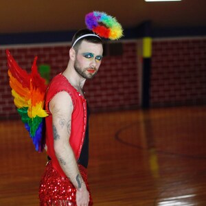 Rainbow Angel Feather Wings & Halo Set, PRIDE Angel Wings and Halo ...