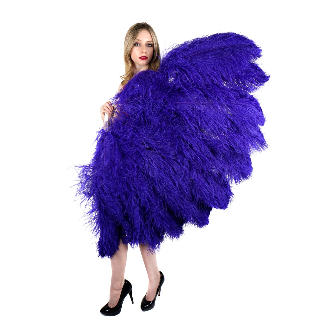 REGAL X-large Prime Ostrich Feather Fan - for Stage & Theater ...