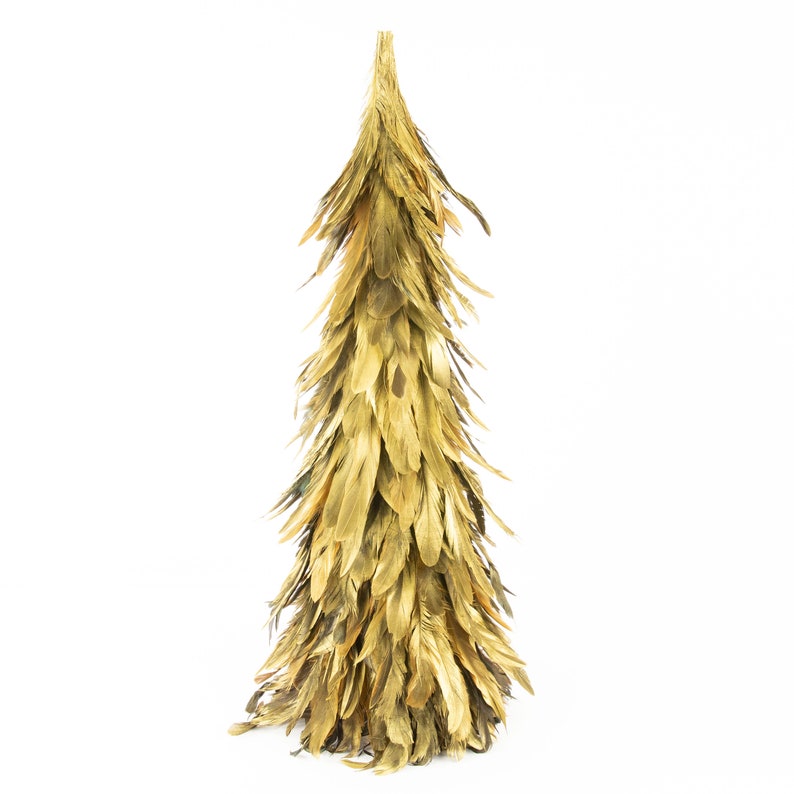 Gilded Gold Metallic Feather Trees - Fall Decorative Event & Holiday ...