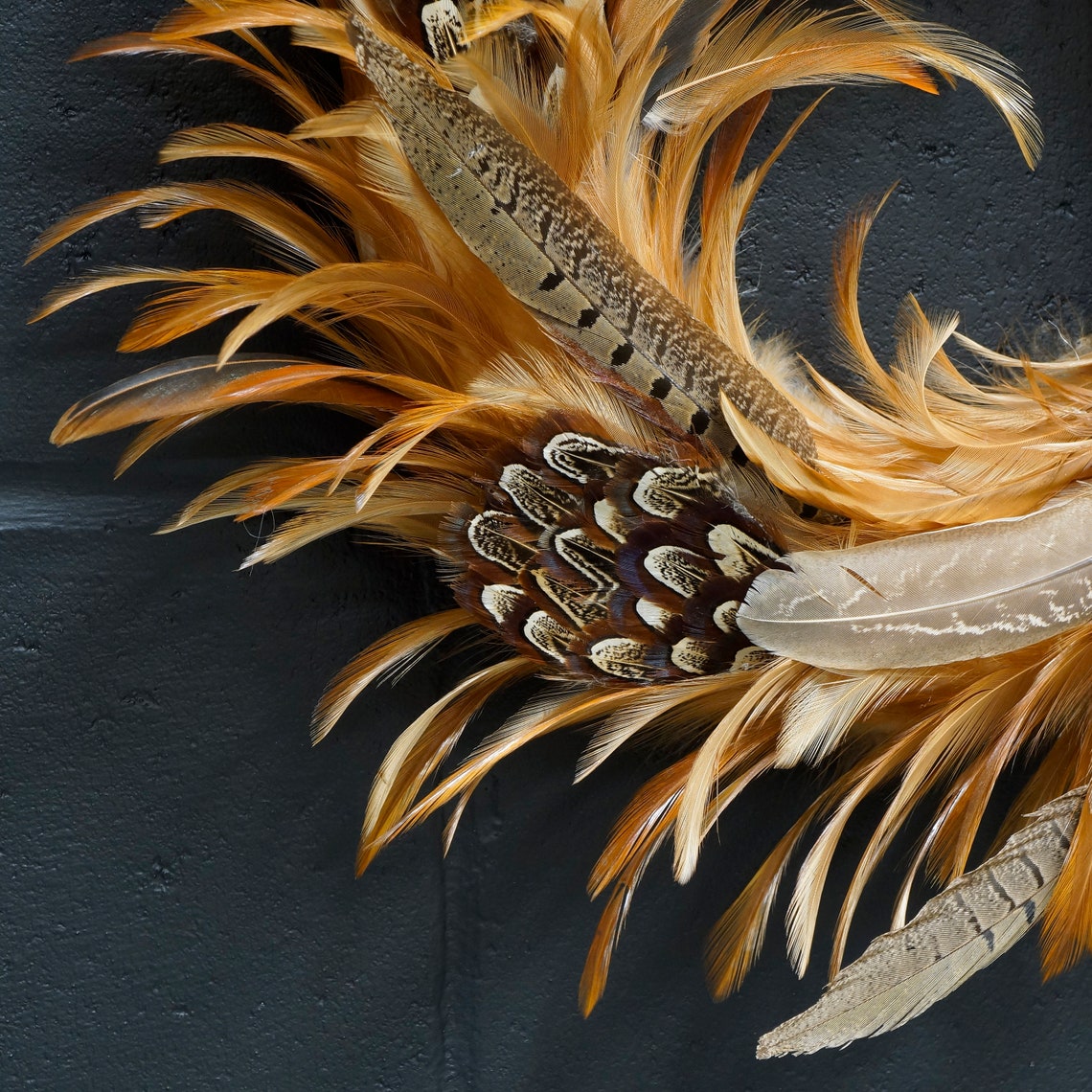 Decorative Wreath Natural Pheasant Feather Wreath - Etsy
