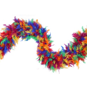 120 Gram Chandelle Feather Boas Rainbow Mix 2 Yards for Party Favors ...