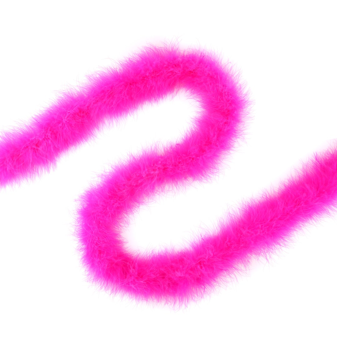 PINK Marabou Boa, 2 Yards, Hot Pink Turkey Heavy Weight Marabou Feather ...