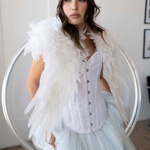Over the Shoulder Feather Angel Wing Feather Epaulette White - Etsy