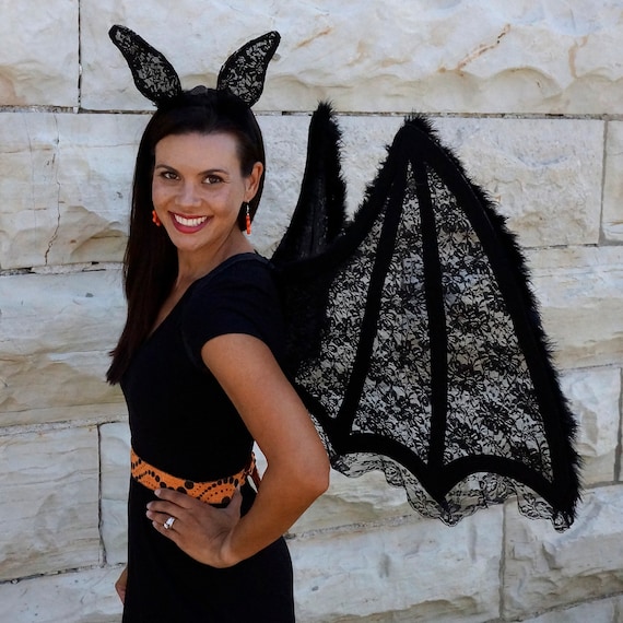 Large Black Bat Wings With Headband Costume Set for Adults - Etsy