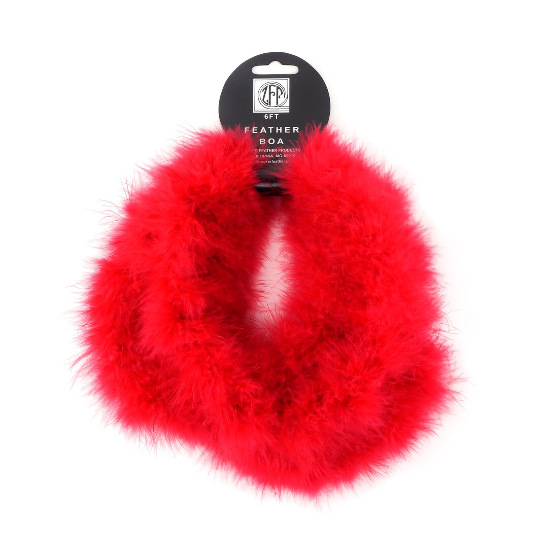 Marabou Feather Craft Boas, 15 Gram Red Marabou Boa, 2 Yards for DIY ...