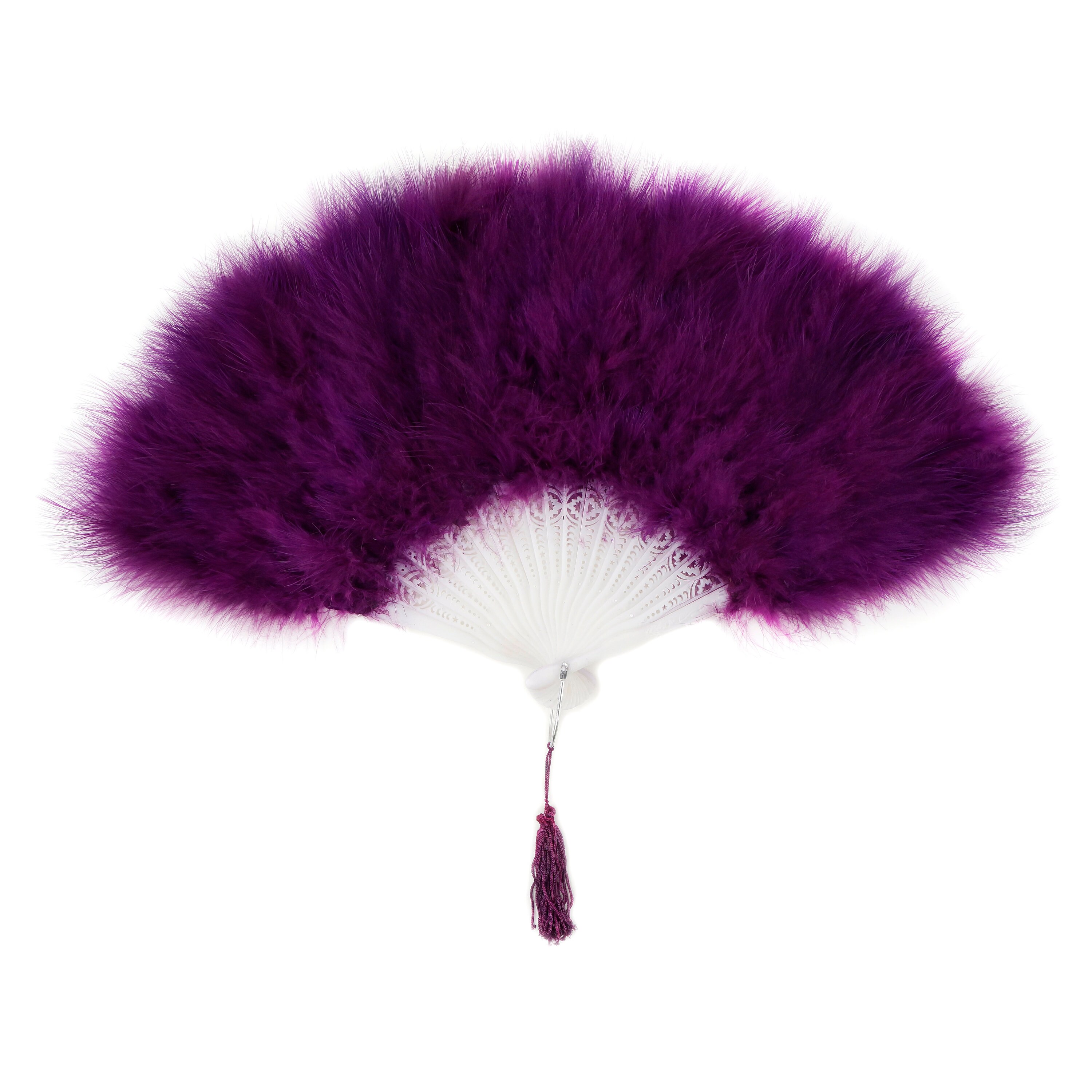 Purple Feather Fan Small Marabou Feather Fan Cheap Feather - Etsy