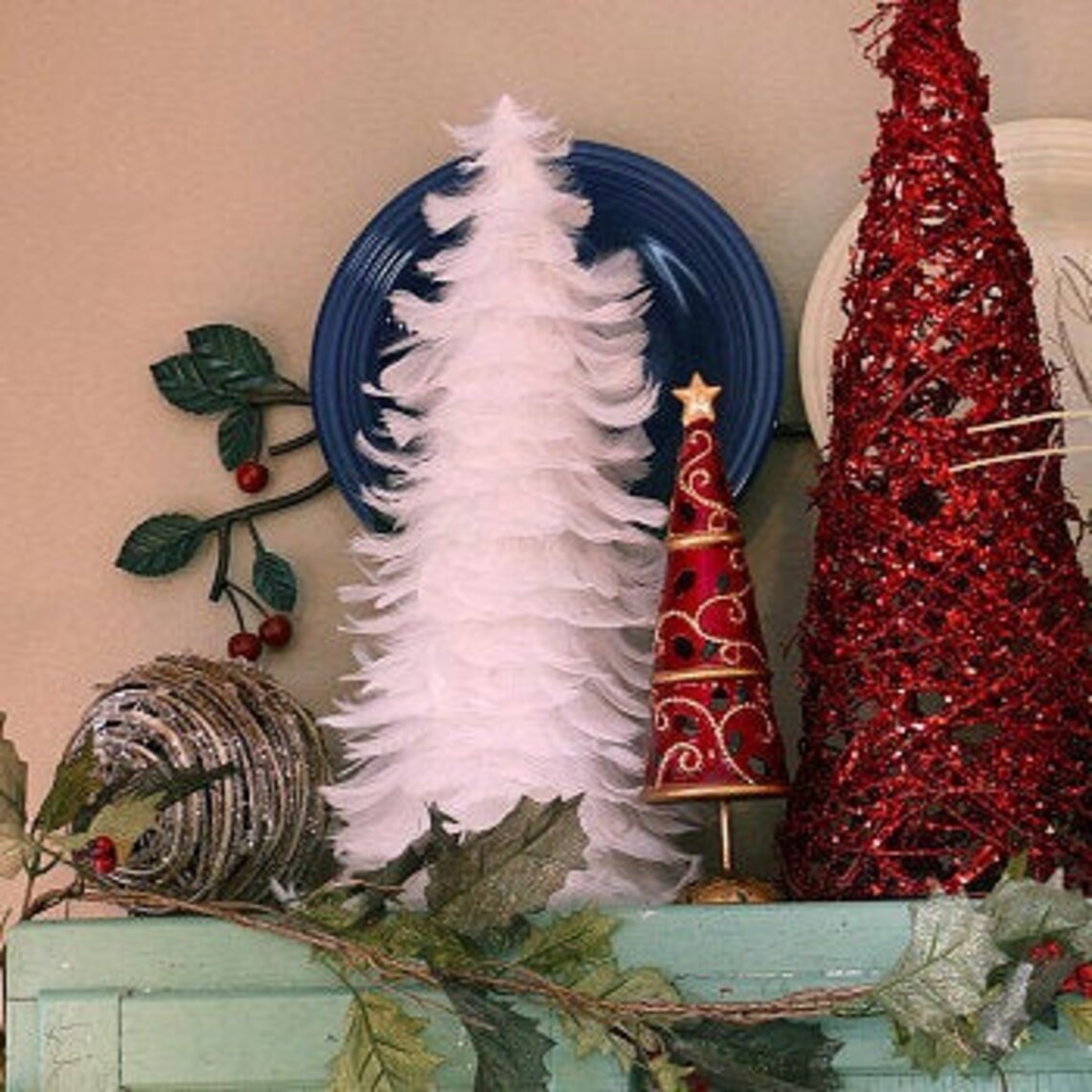 18 Decorative White Christmas Tree White Feather Trees - Etsy