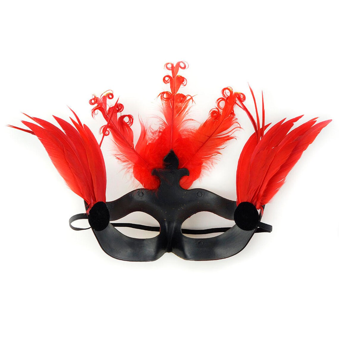 Queen of Hearts Red and Gold Feather Mask Halloween Mask - Etsy