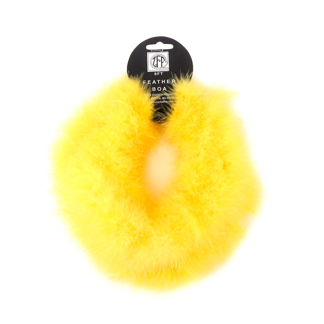 Marabou Feather Craft Boas, 15 Gram Yellow Marabou Boa, 2 Yards for DIY ...