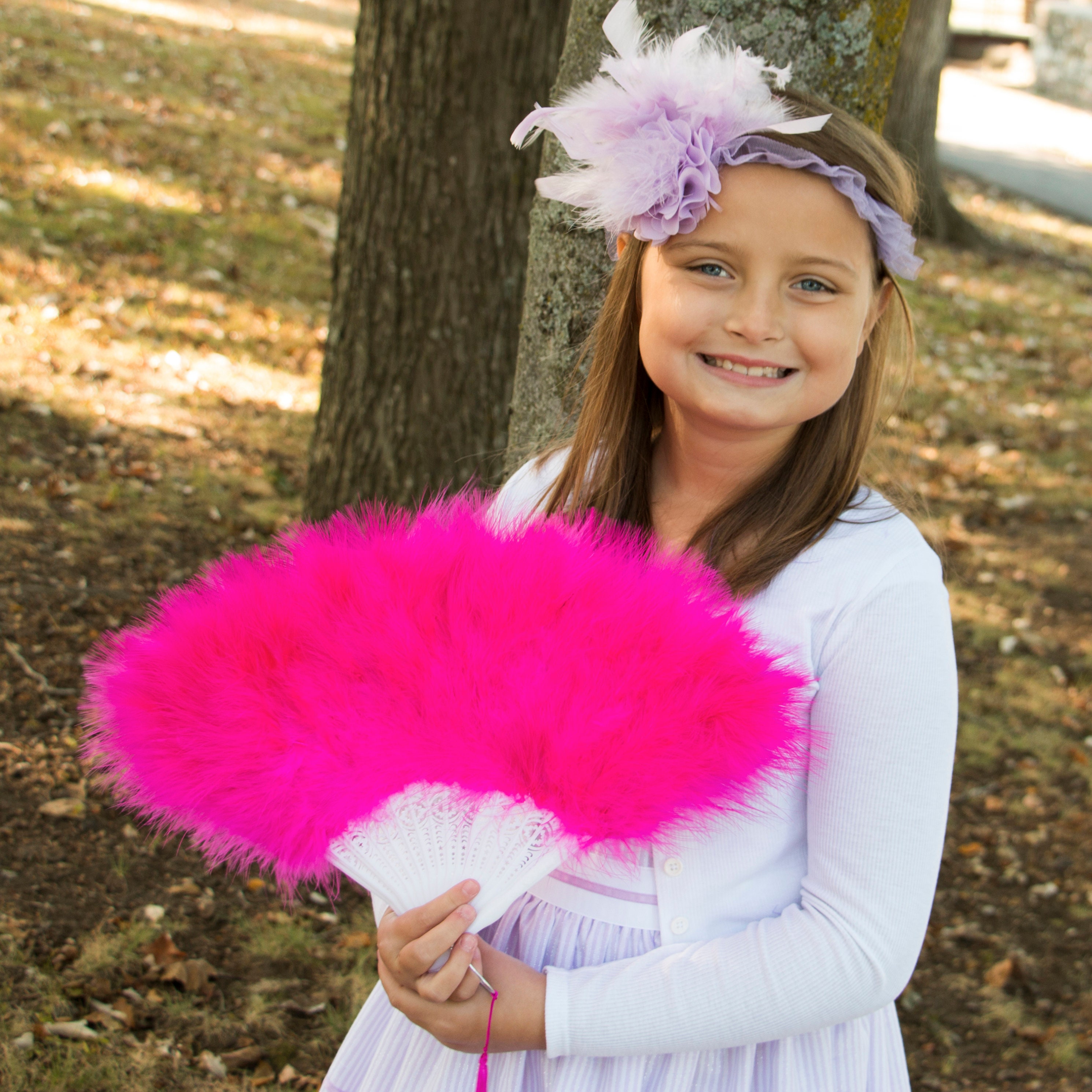Shocking Pink Feather Fan Small Marabou Feather Fan Cheap | Etsy