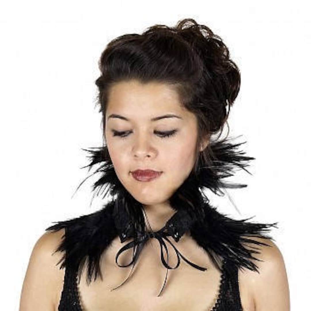 Evil Queen Black Feather Choker - Ravenna Inspired Costume Feather ...