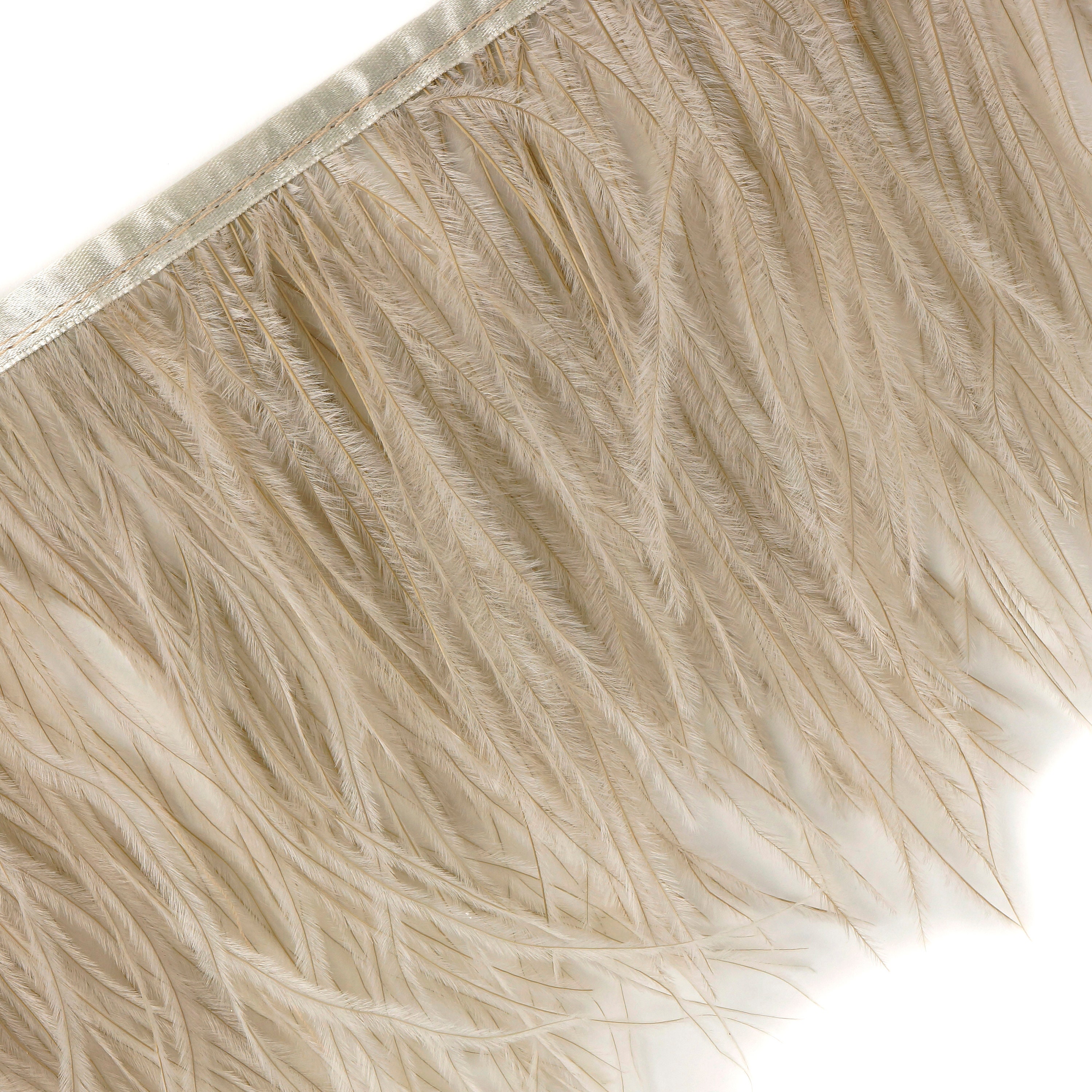 OATMEAL 1 YARD Ostrich Feather Fringe For Bridal Carnival | Etsy
