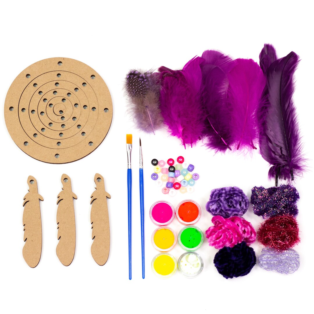 Purple DIY Dream Catcher Kit, Dreamcatcher Craft Kit, Summer Craft Kits ...