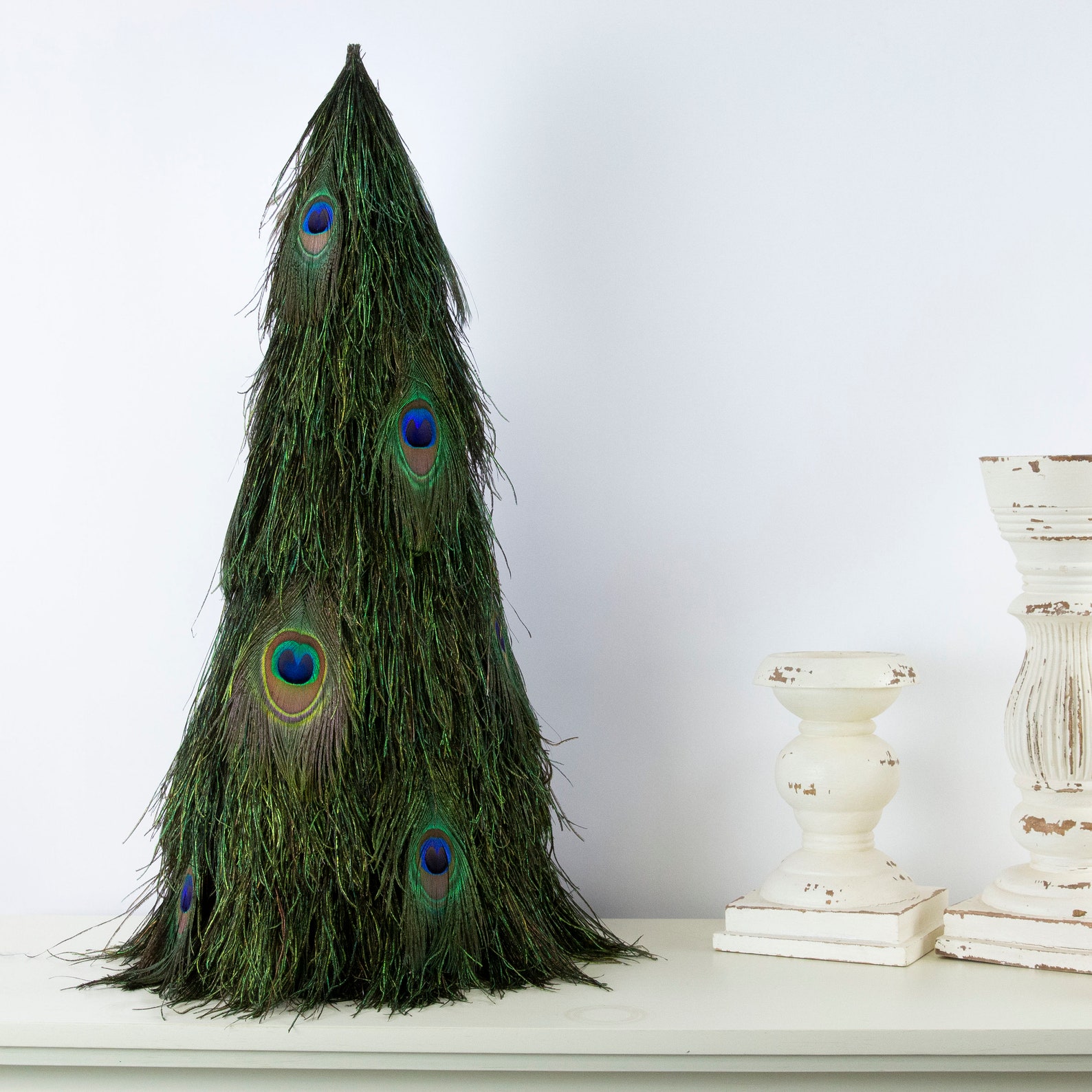 Decorative Feather Trees for Holiday Decor Made With Peacock - Etsy
