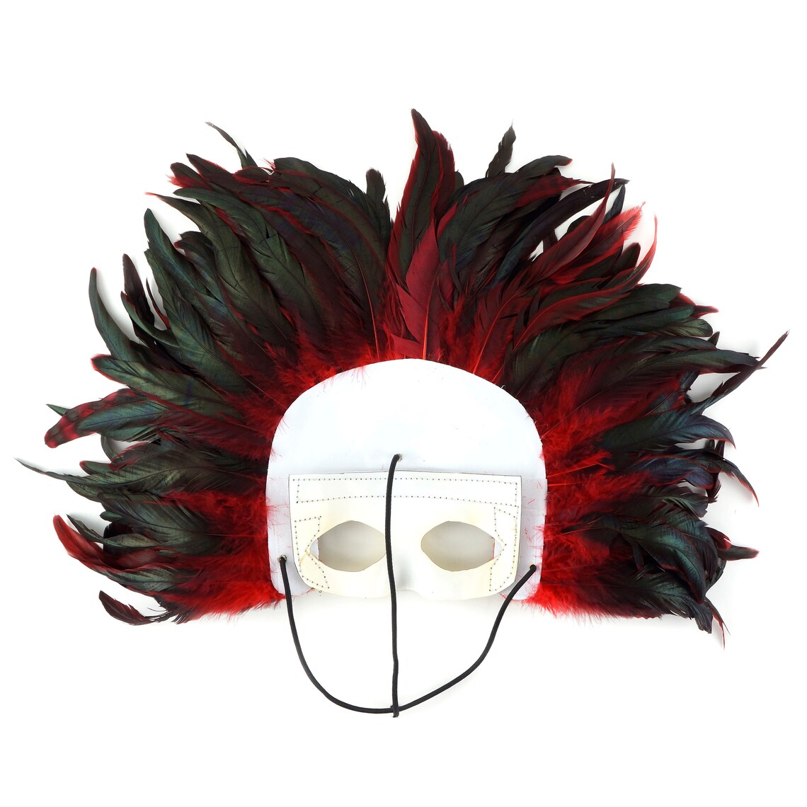 RED Feather Headdress With Gold Removable Masquerade Mask - Etsy