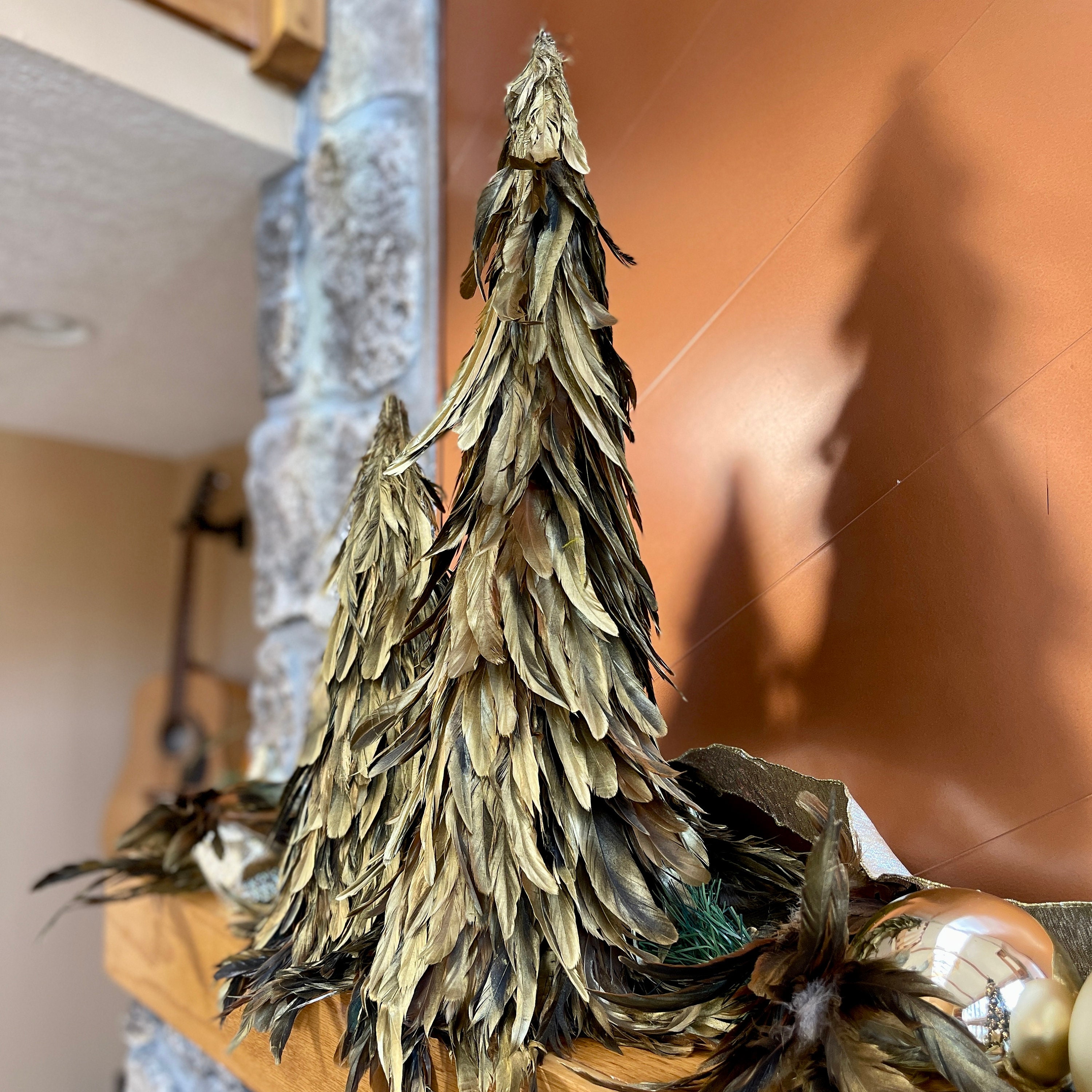 Gilded Gold Metallic Feather Trees - Fall Decorative Event & Holiday ...