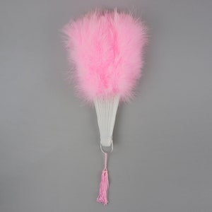 Candy Pink Feather Fan, Small Marabou Feather Fan, Cheap Feather Fan ...