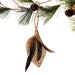 Decorative Feather Ornament - Burlap Tear Drop With Natural Feathers ...