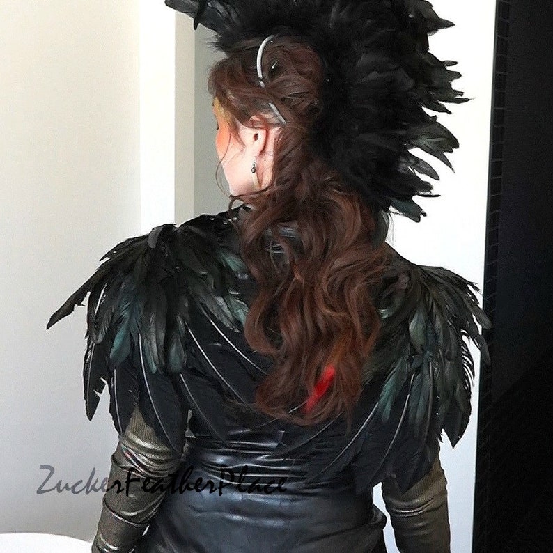 Black Feather Wing Crow Costume Feather Wings Over the | Etsy