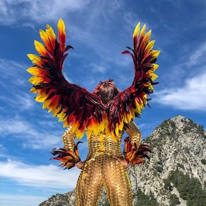 Rising Phoenix Costume Wings, Fire Bird Costume Wings, Unique Premium ...