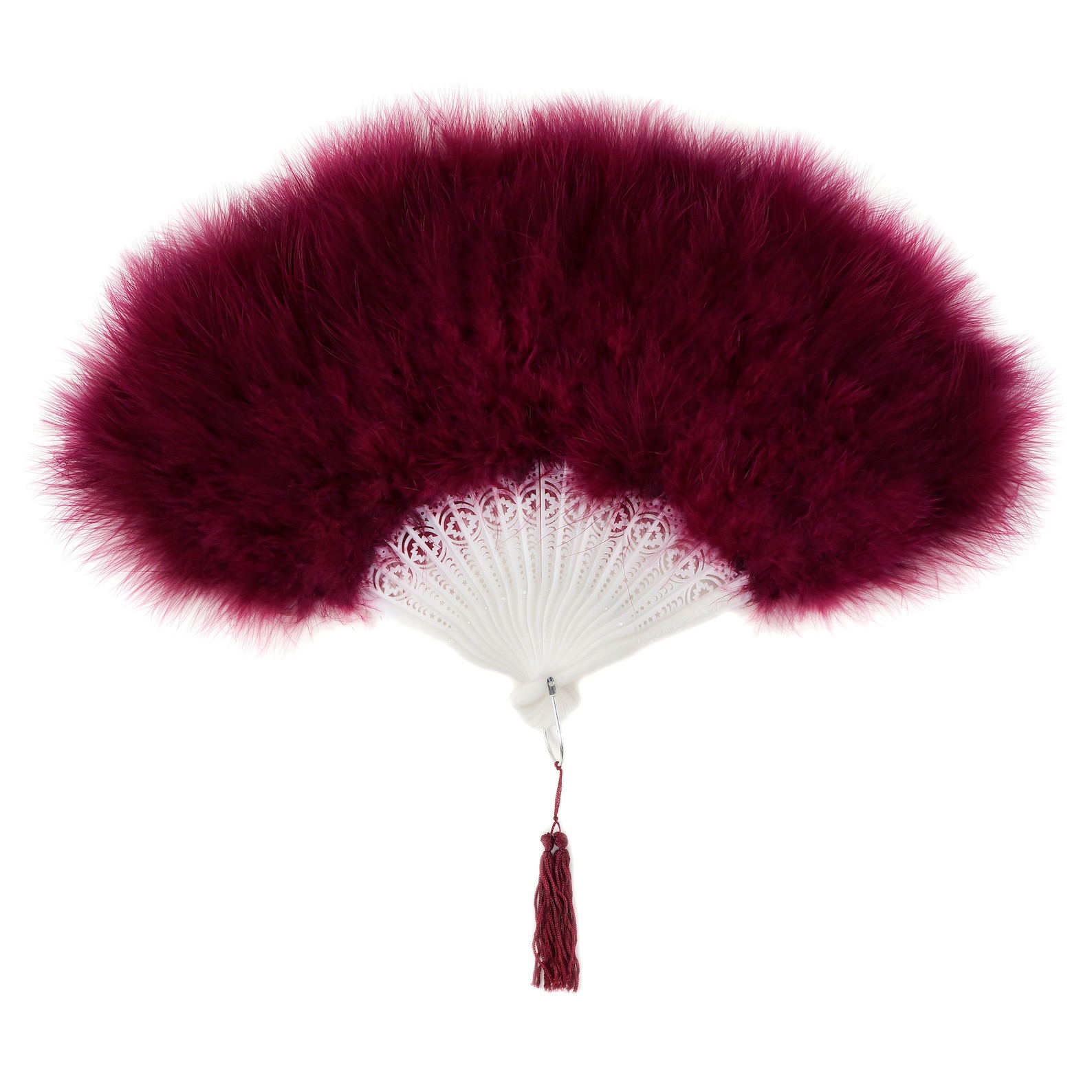 Burgundy Feather Fan, Small Marabou Feather Fan, Cheap Feather Fan for ...