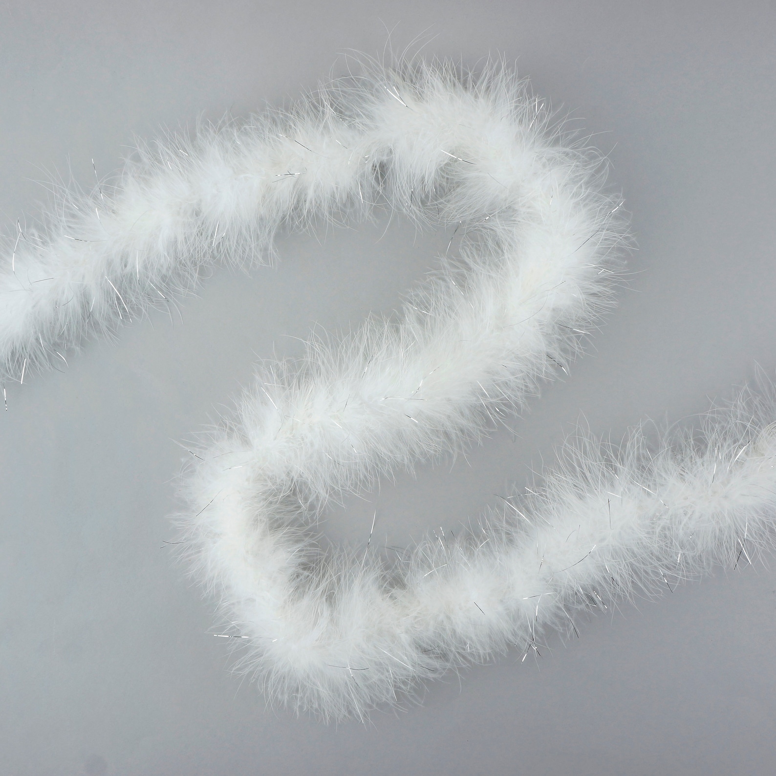 Marabou Feather Boas WHITE With Shiny Silver Lurex, 20 Grams 2 Yards ...